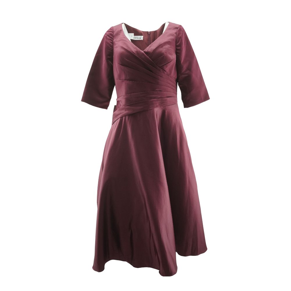 Burgundy Solid Midi Dress – Unclaimed Baggage