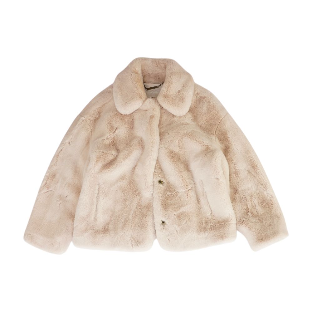 Beige Solid Fur Jacket – Unclaimed Baggage