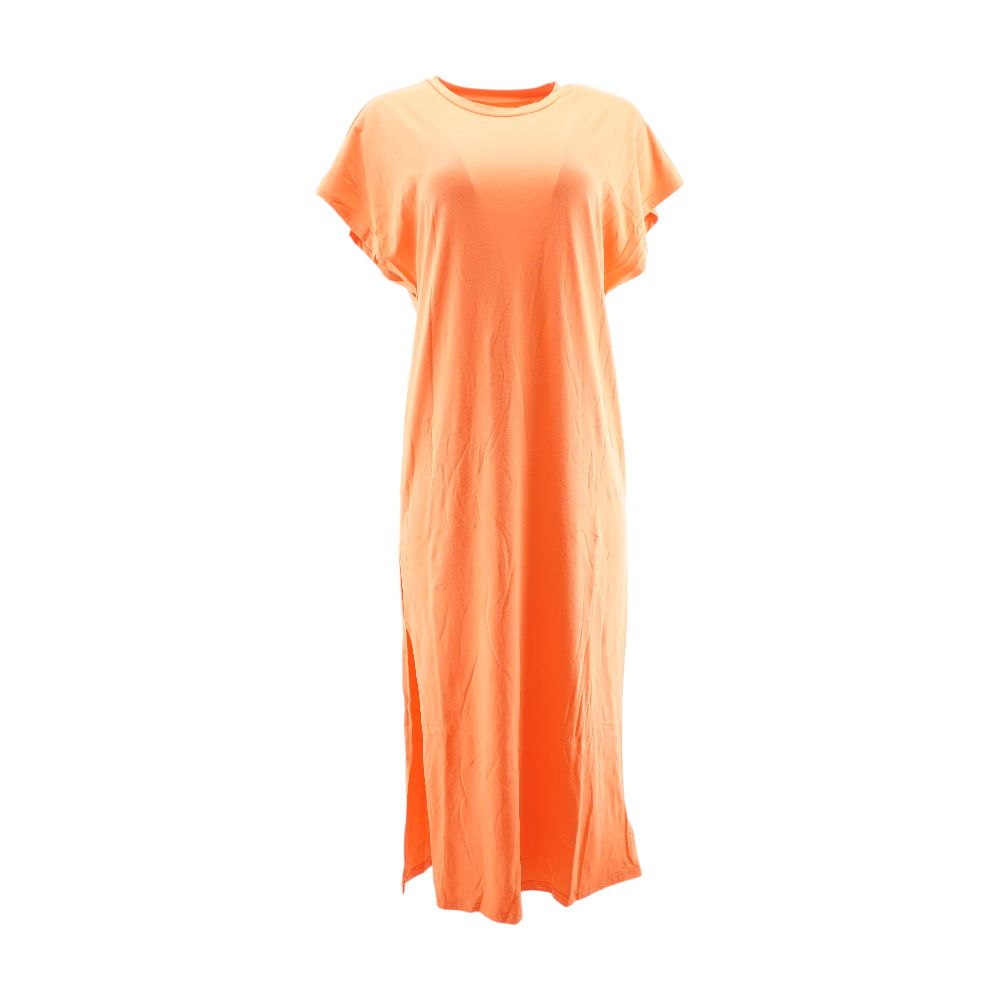 Orange Solid Midi Dress – Unclaimed Baggage