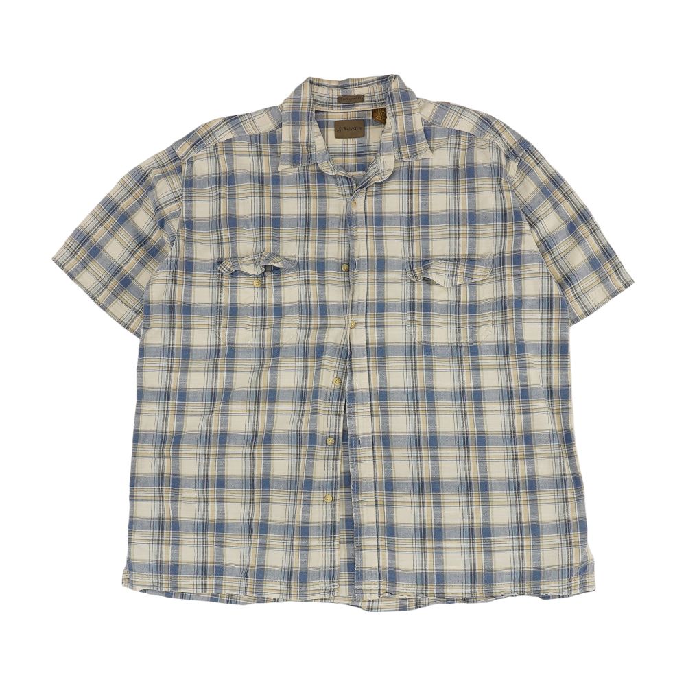 Vintage Blue Plaid Short Sleeve Button Down – Unclaimed Baggage