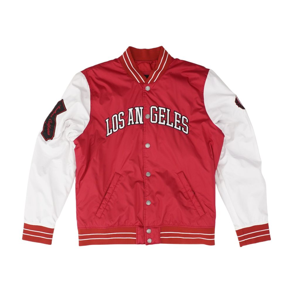 Red Color Block Varsity Jacket – Unclaimed Baggage