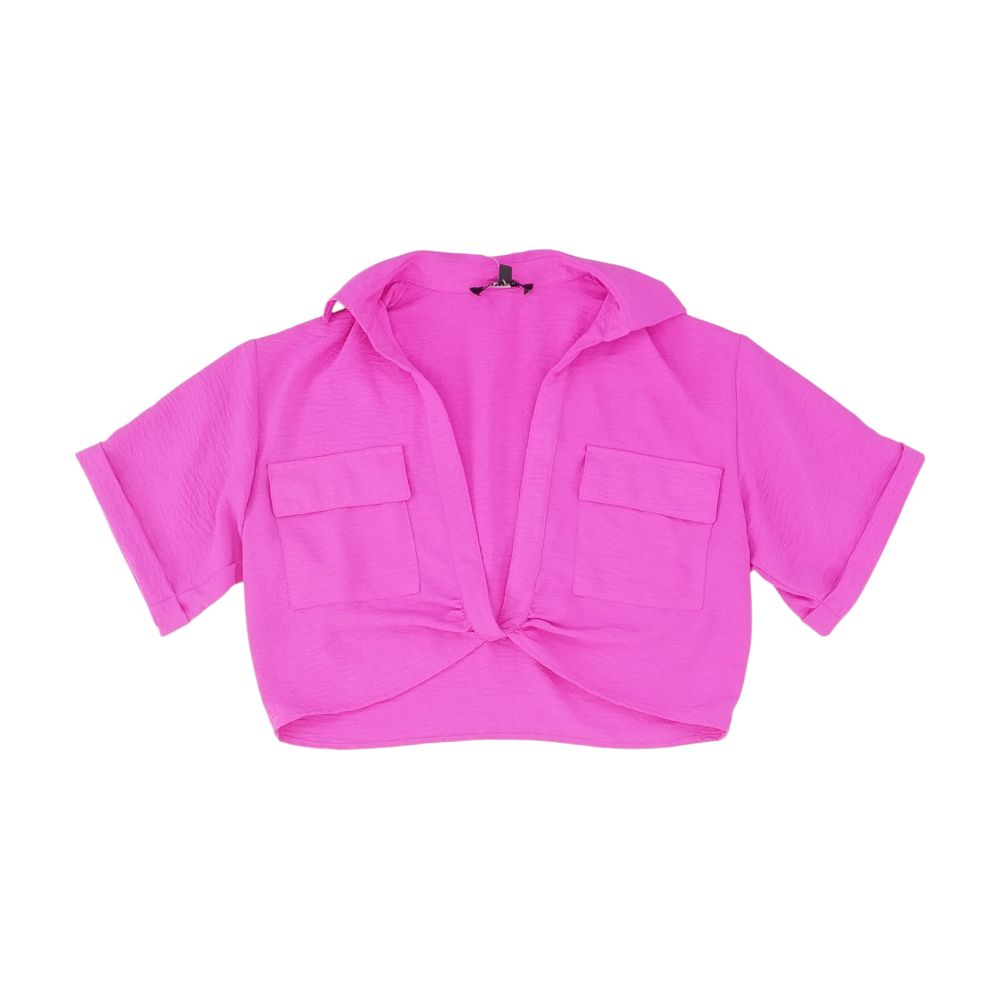 Pink Solid Short Sleeve Blouse – Unclaimed Baggage