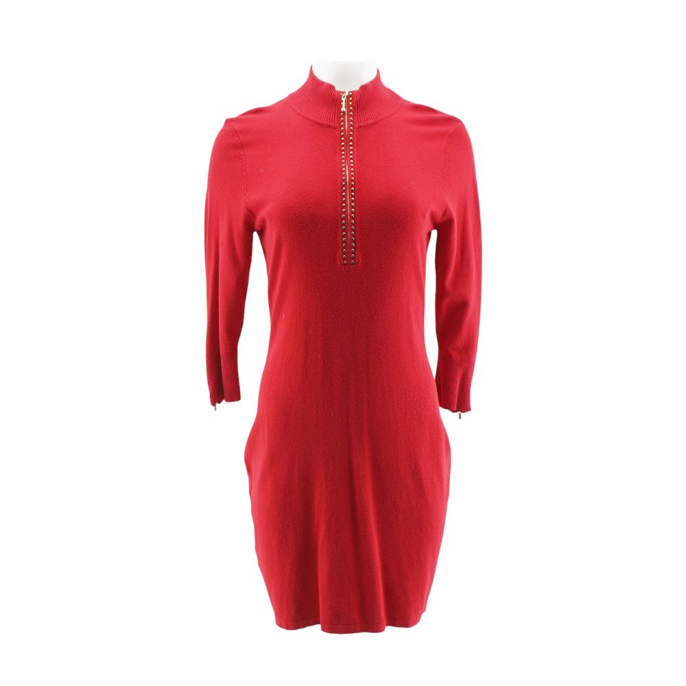Red Solid Midi Dress – Unclaimed Baggage