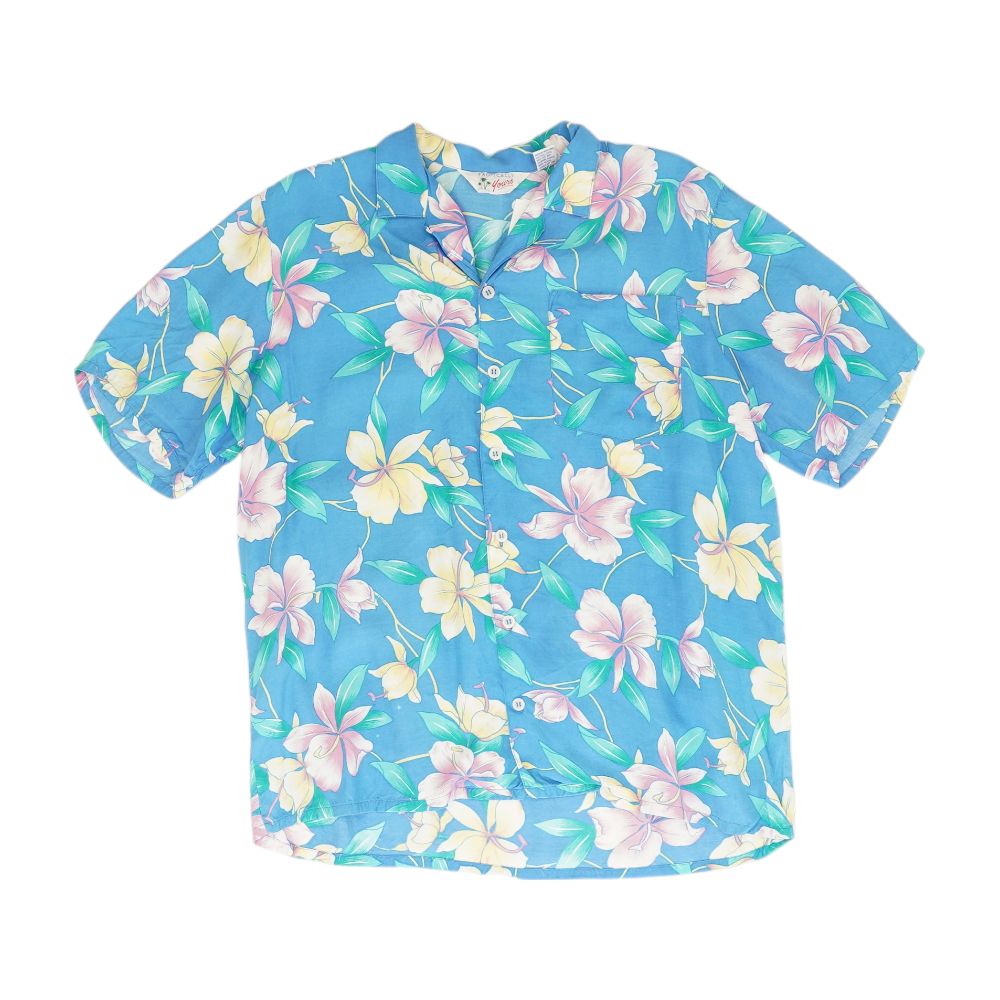 Blue Floral Short Sleeve Button Down – Unclaimed Baggage