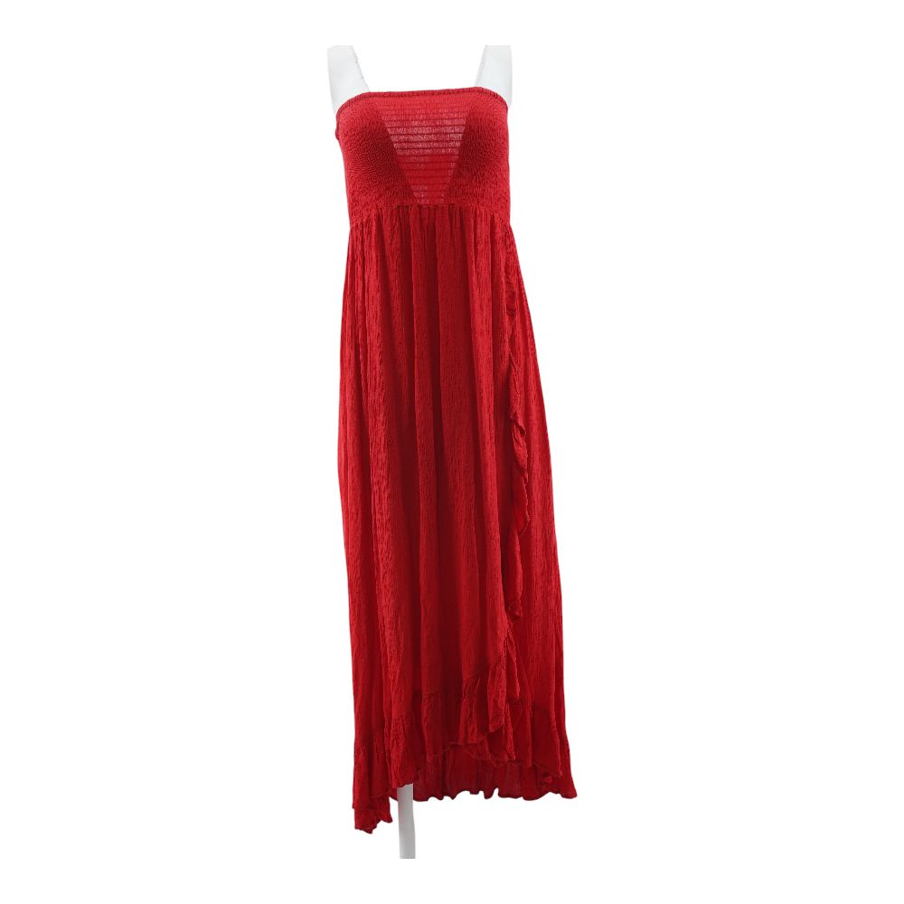 Red Solid Maxi Dress – Unclaimed Baggage