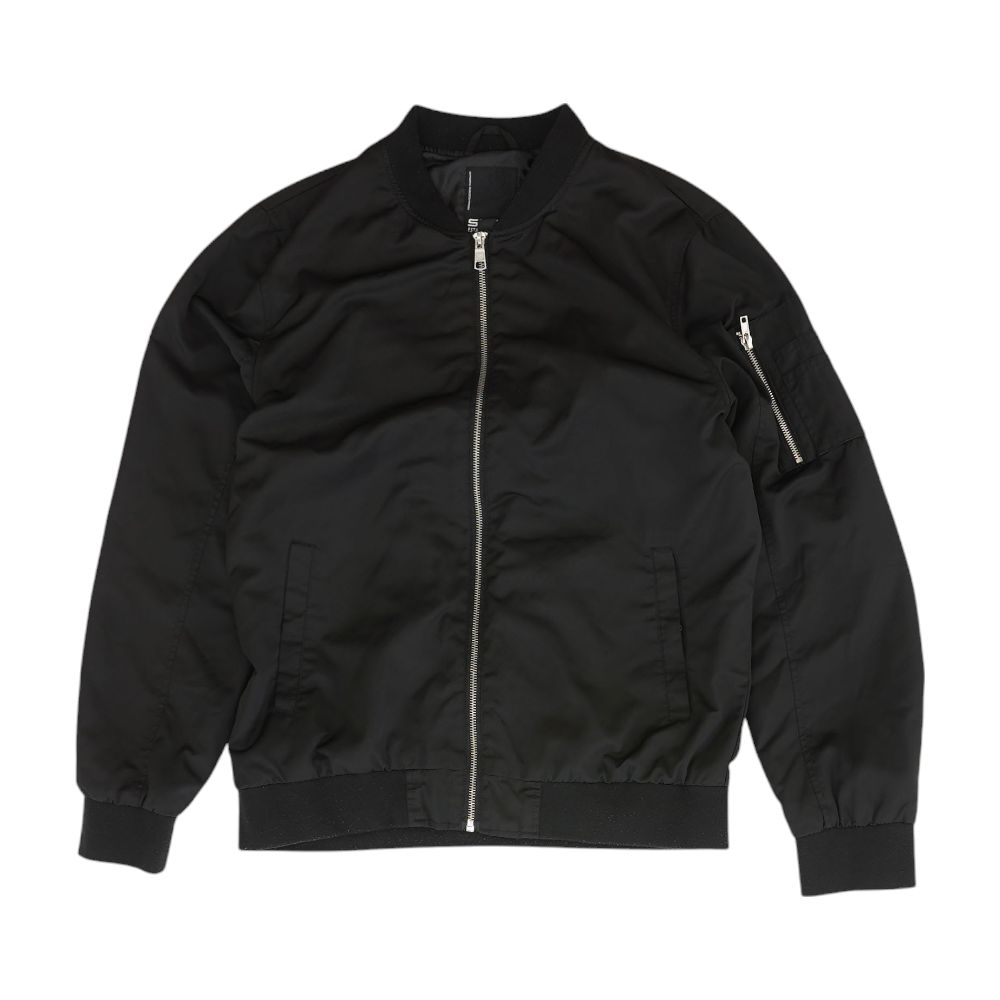 Black Solid Bomber Jacket – Unclaimed Baggage