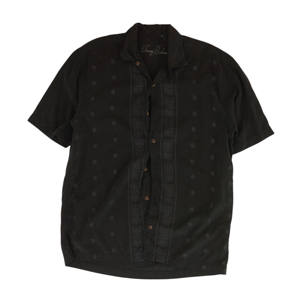 Black Solid Short Sleeve Button Down – Unclaimed Baggage