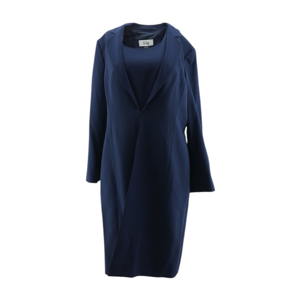 Navy Solid Midi Dress and Coat Set – Unclaimed Baggage