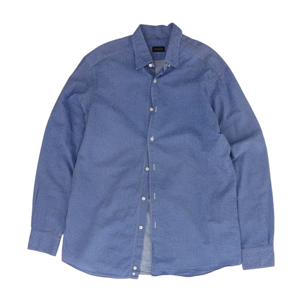 Blue Geometric Long Sleeve Button Down – Unclaimed Baggage