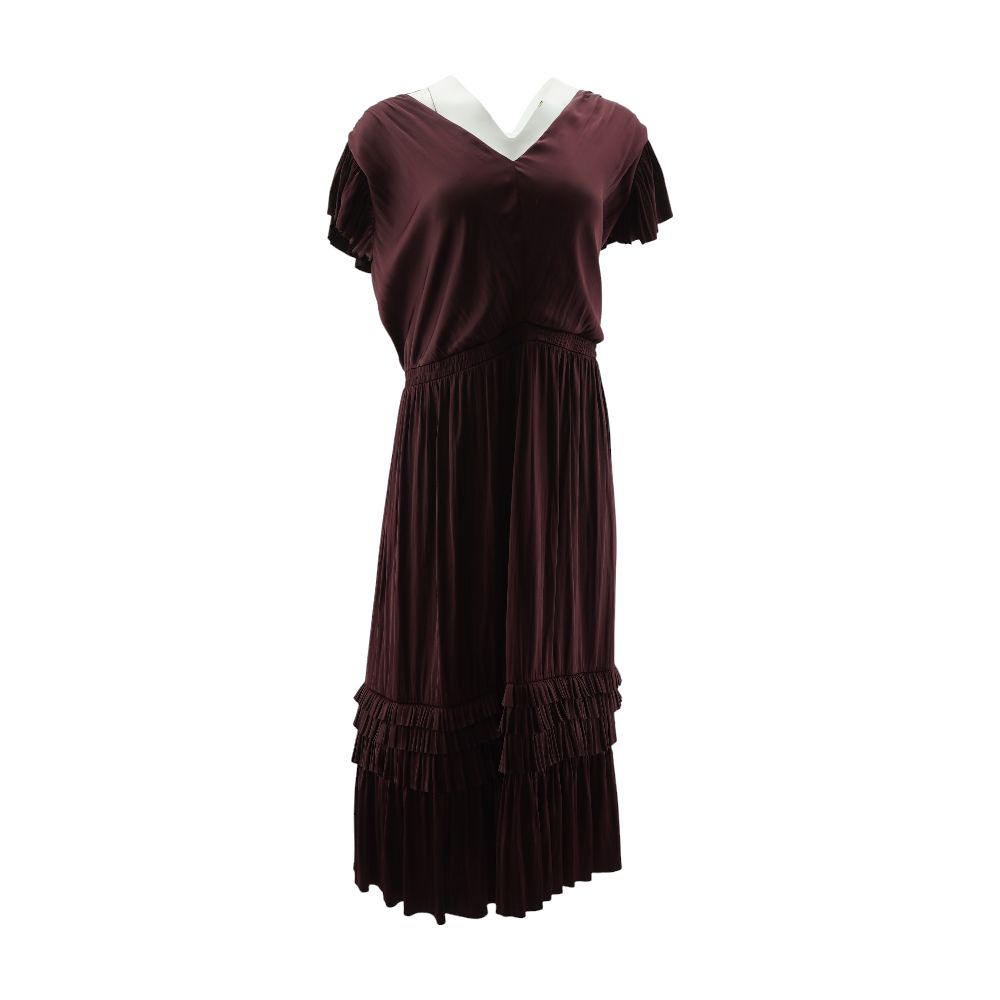 Burgundy Solid Midi Dress – Unclaimed Baggage