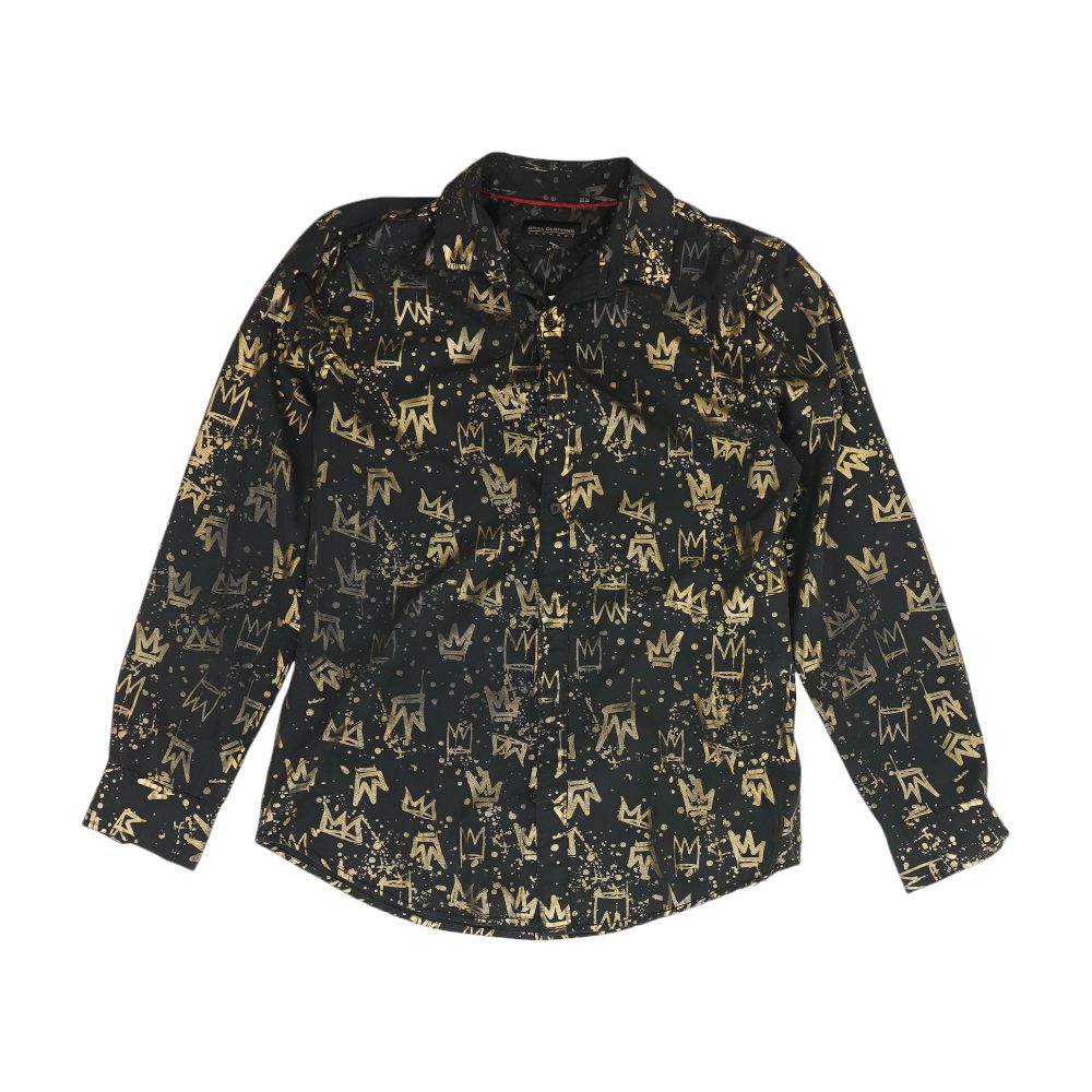 Black Graphic Long Sleeve Button Down – Unclaimed Baggage