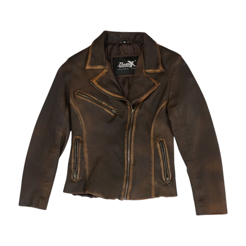 Brown Solid Faux Leather Jacket – Unclaimed Baggage