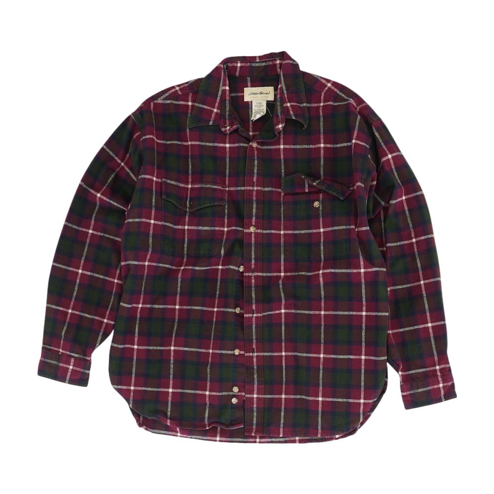 Vintage Burgundy Plaid Flannel Button Down – Unclaimed Baggage