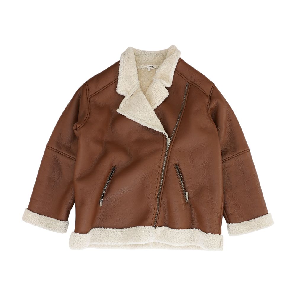Brown Solid Faux Leather Jacket – Unclaimed Baggage