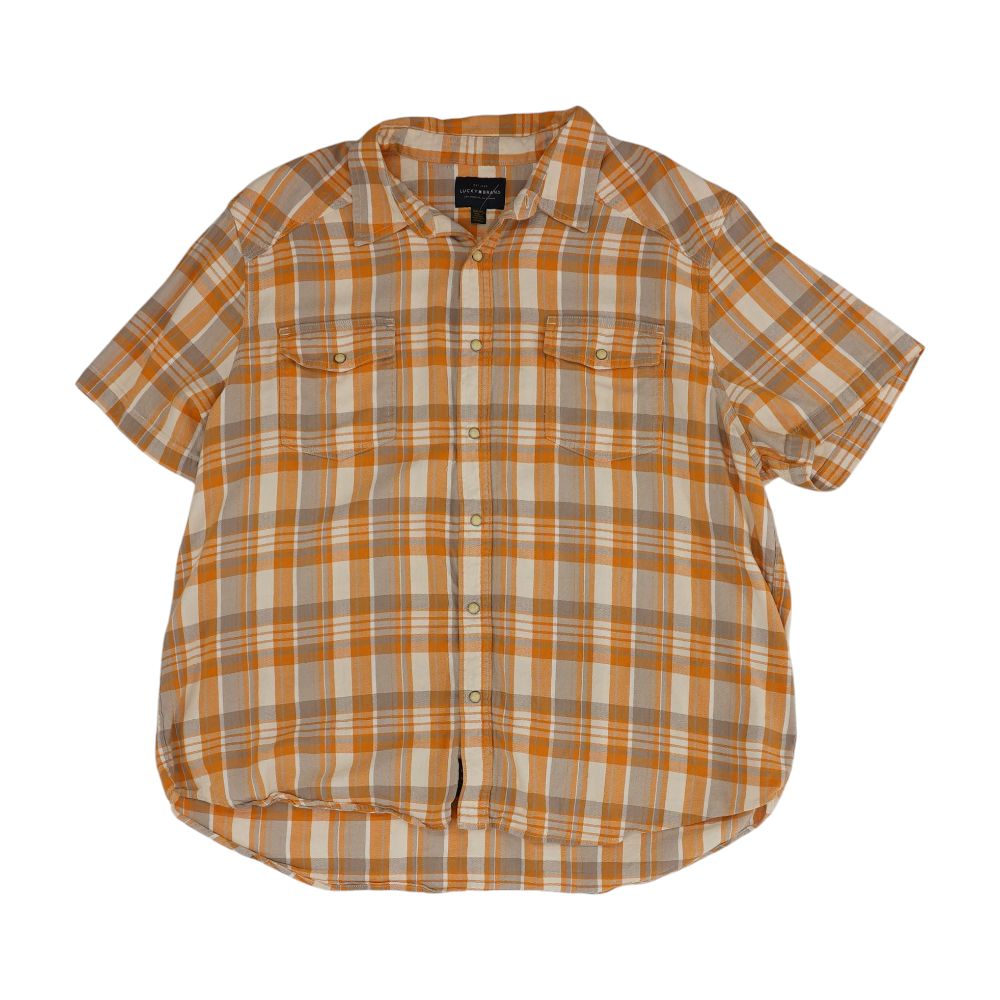 Orange Plaid Short Sleeve Button Down – Unclaimed Baggage