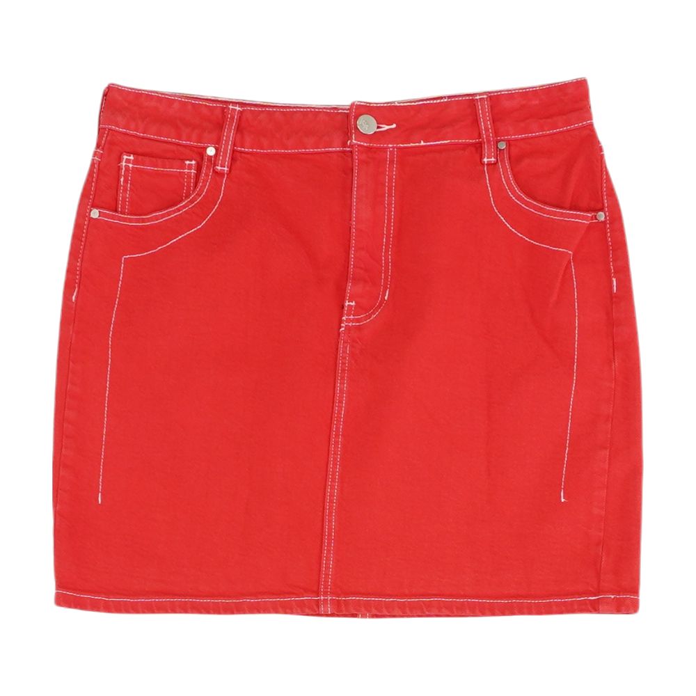 Red Solid Mini Skirt – Unclaimed Baggage