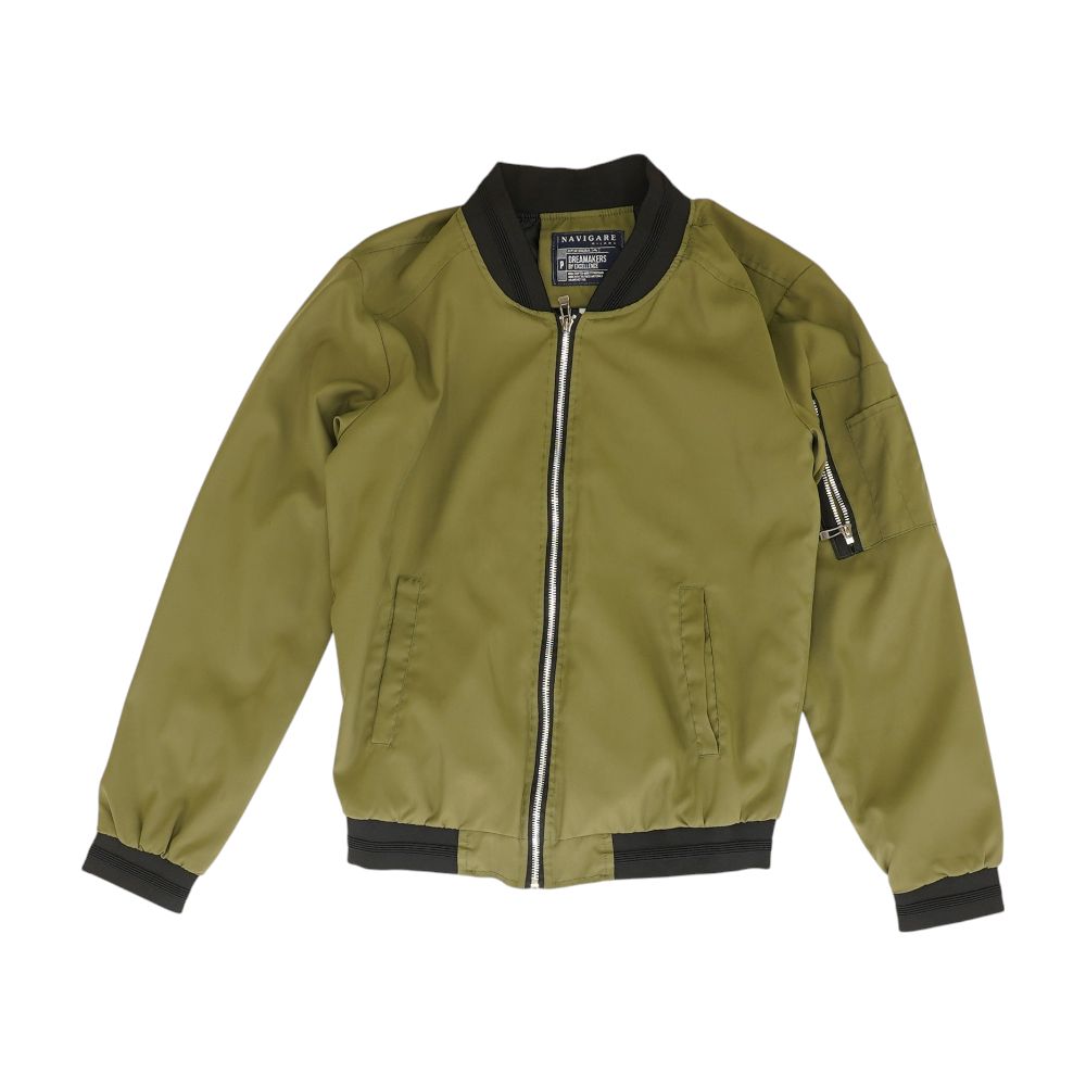 Green Solid Bomber Jacket – Unclaimed Baggage
