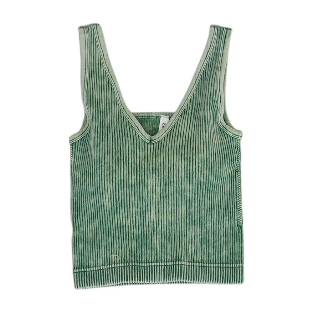 Green Solid Cropped Tank – Unclaimed Baggage