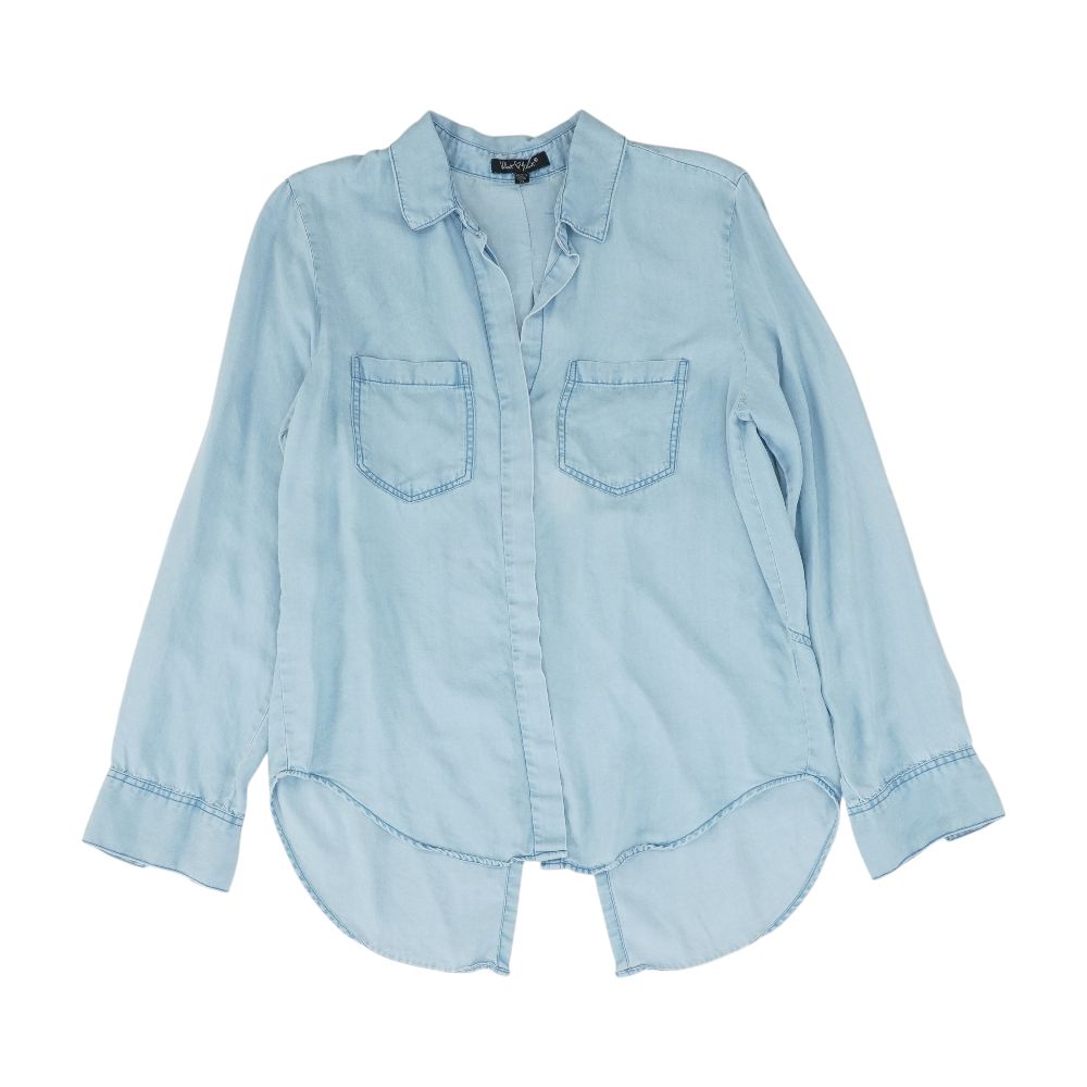Blue Solid Button Down – Unclaimed Baggage