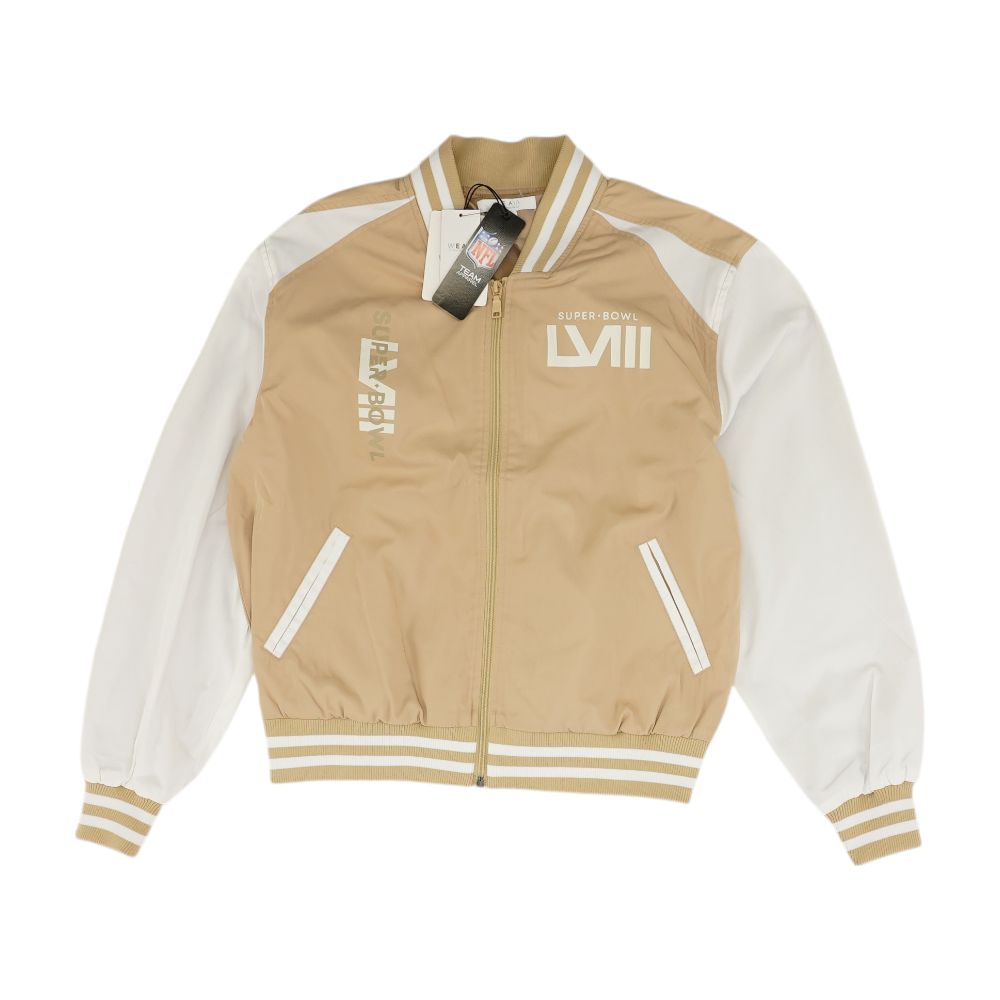 Beige Color Block Varsity Jacket – Unclaimed Baggage