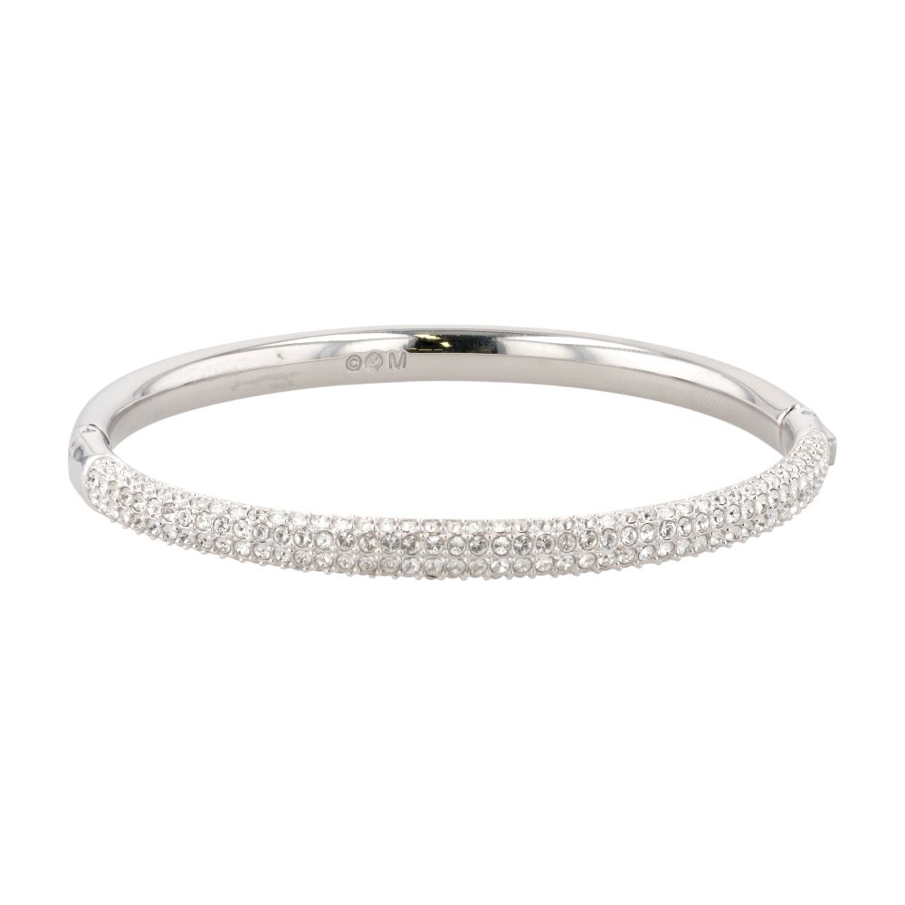 White Rhodium Plated Costume Sublima Pave Bangle Bracelet – Unclaimed ...