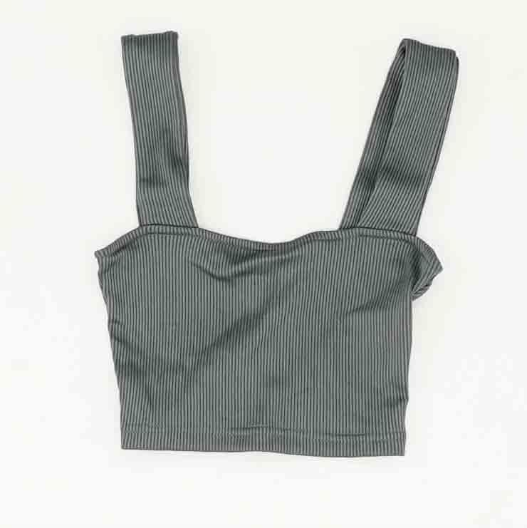 Gray Solid Cropped Tank – Unclaimed Baggage