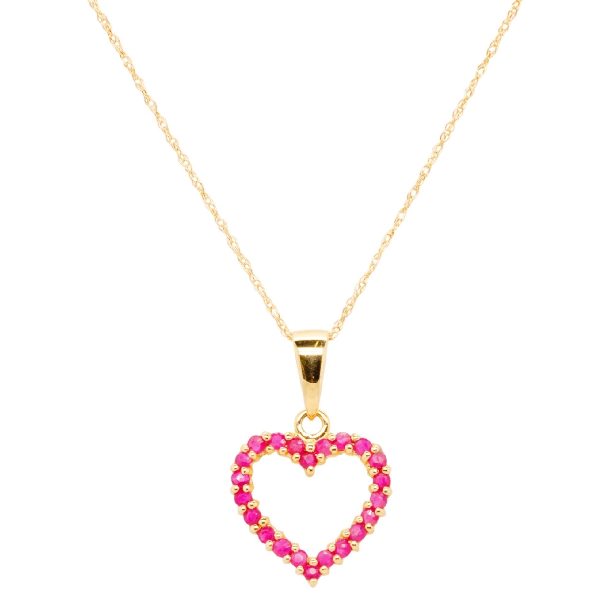 10K Gold Ruby Heart Pendant Necklace – Unclaimed Baggage