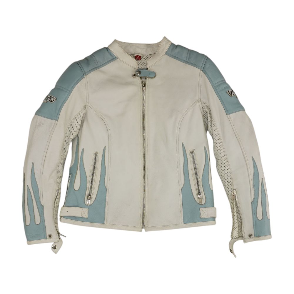 White Color Block Leather Jacket – Unclaimed Baggage