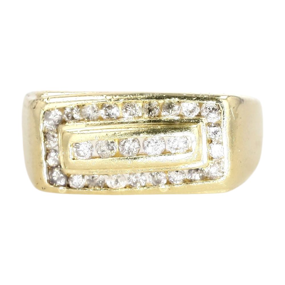 .60 ct 14K Gold Channel Set Round Diamond Signet Ring – Unclaimed Baggage