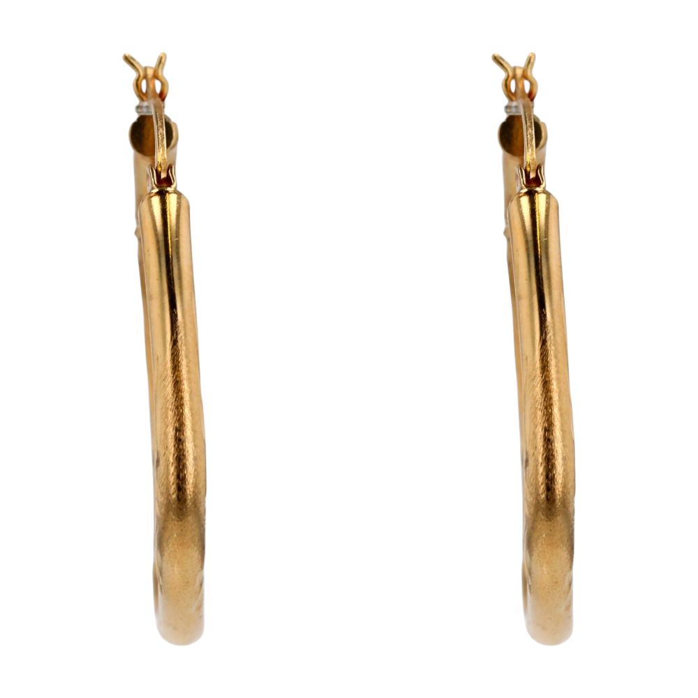 14K Gold Rounded Square Hollow Vintage Style Hoops – Unclaimed Baggage
