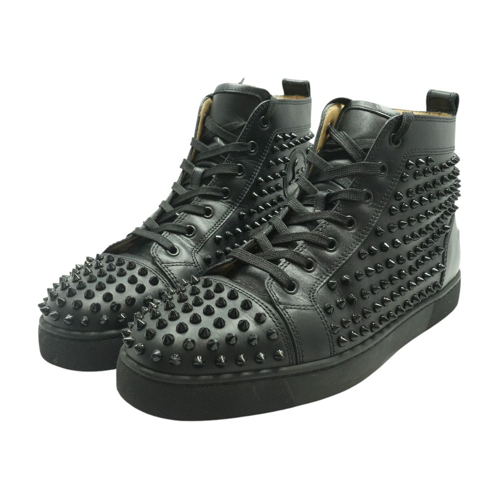 Black Leather Louis Spikes Sneakers – Unclaimed Baggage