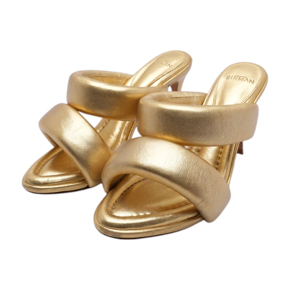 Lilla Metallic Leather Heel Sandal – Unclaimed Baggage